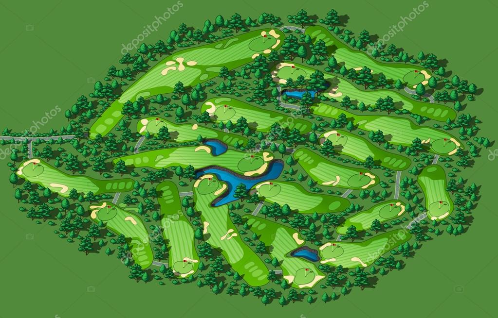 Golf course layout — Stock Vector © andriocolt #70571293