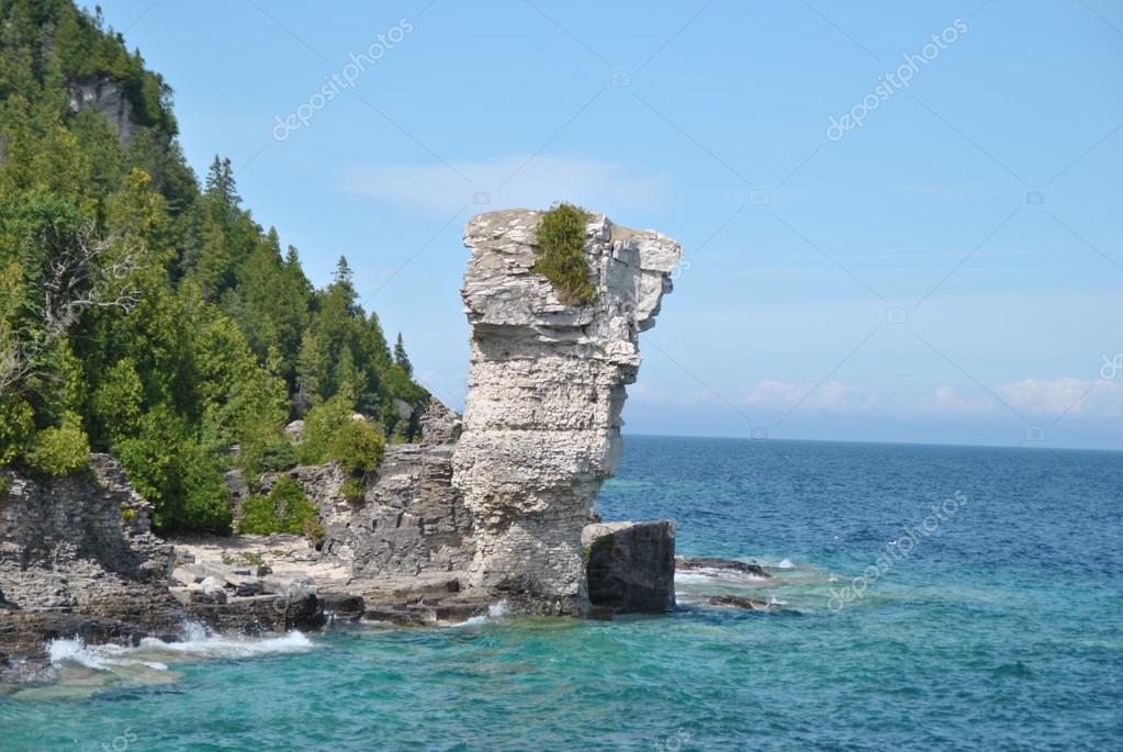 Rock Formations at the Coast, Flowerpot Island, Georgian Bay, Tobermory ...