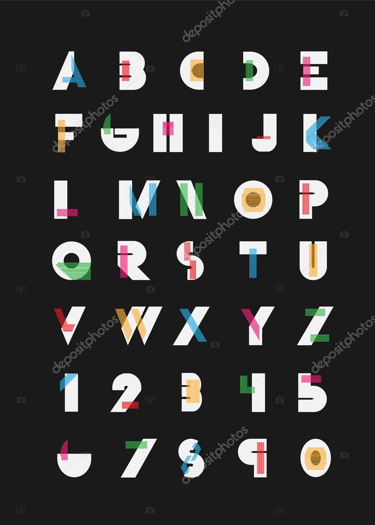 Color alphabetic fonts and numbers. Stock Vector Image by ©deisgorelkin ...