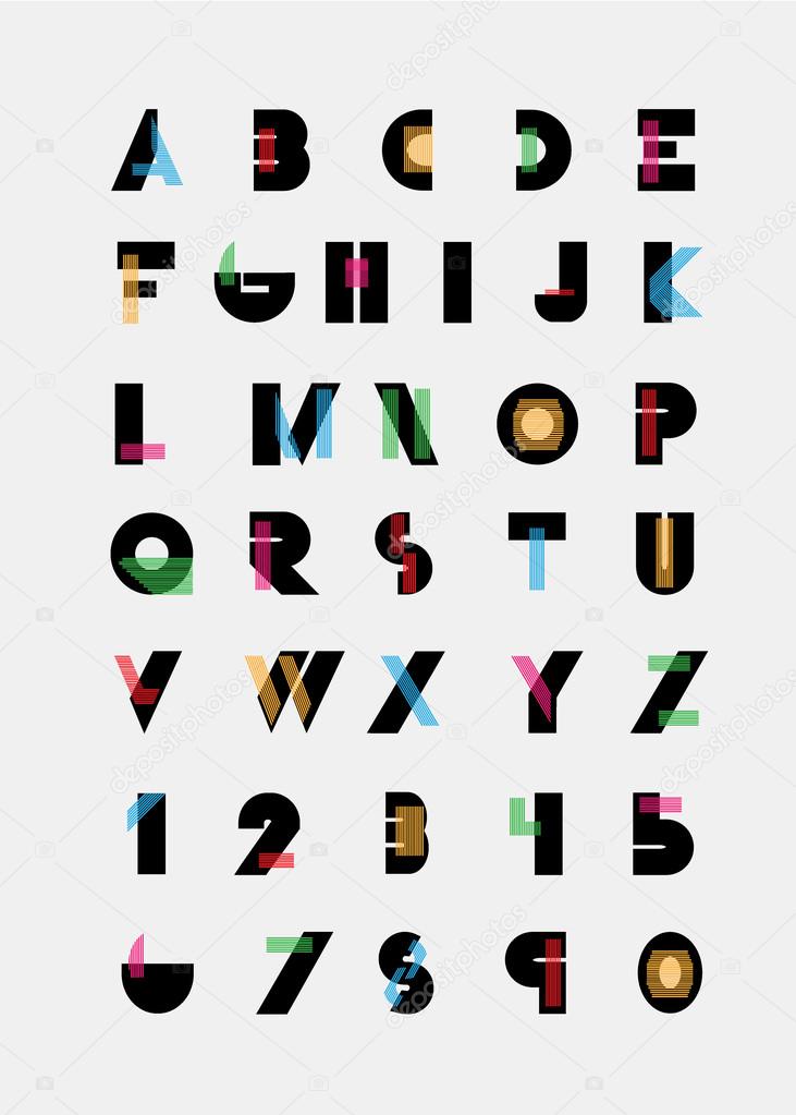 Color alphabetic fonts and numbers. Stock Vector Image by ©deisgorelkin ...