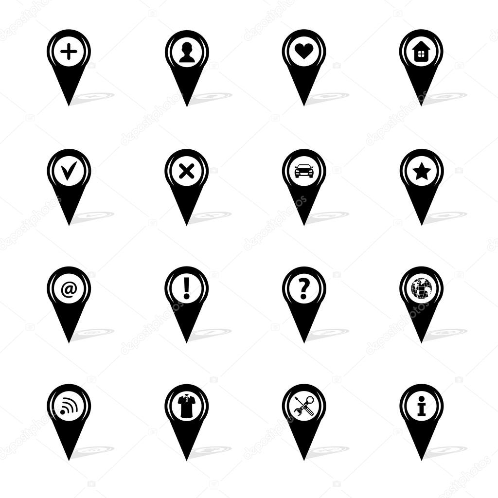 Map pin icon set for web and mobile application Stock Vector Image by ...