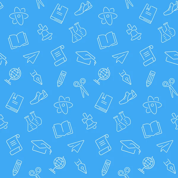 Seamless background with school object icon and symbols. ⬇ Vector Image ...