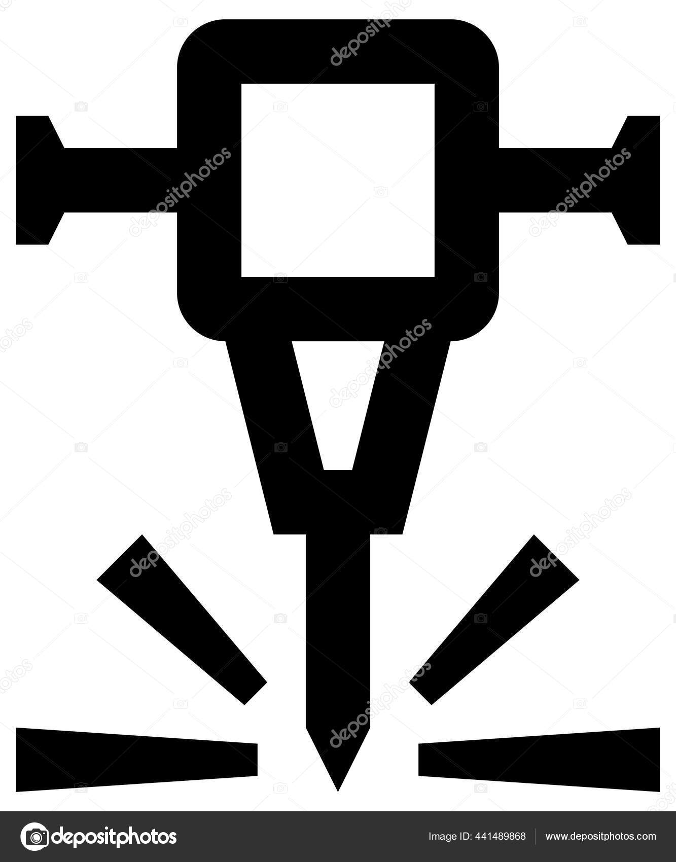 Jackhammer Icon Line Vector Illustration White Background Stock Vector ...