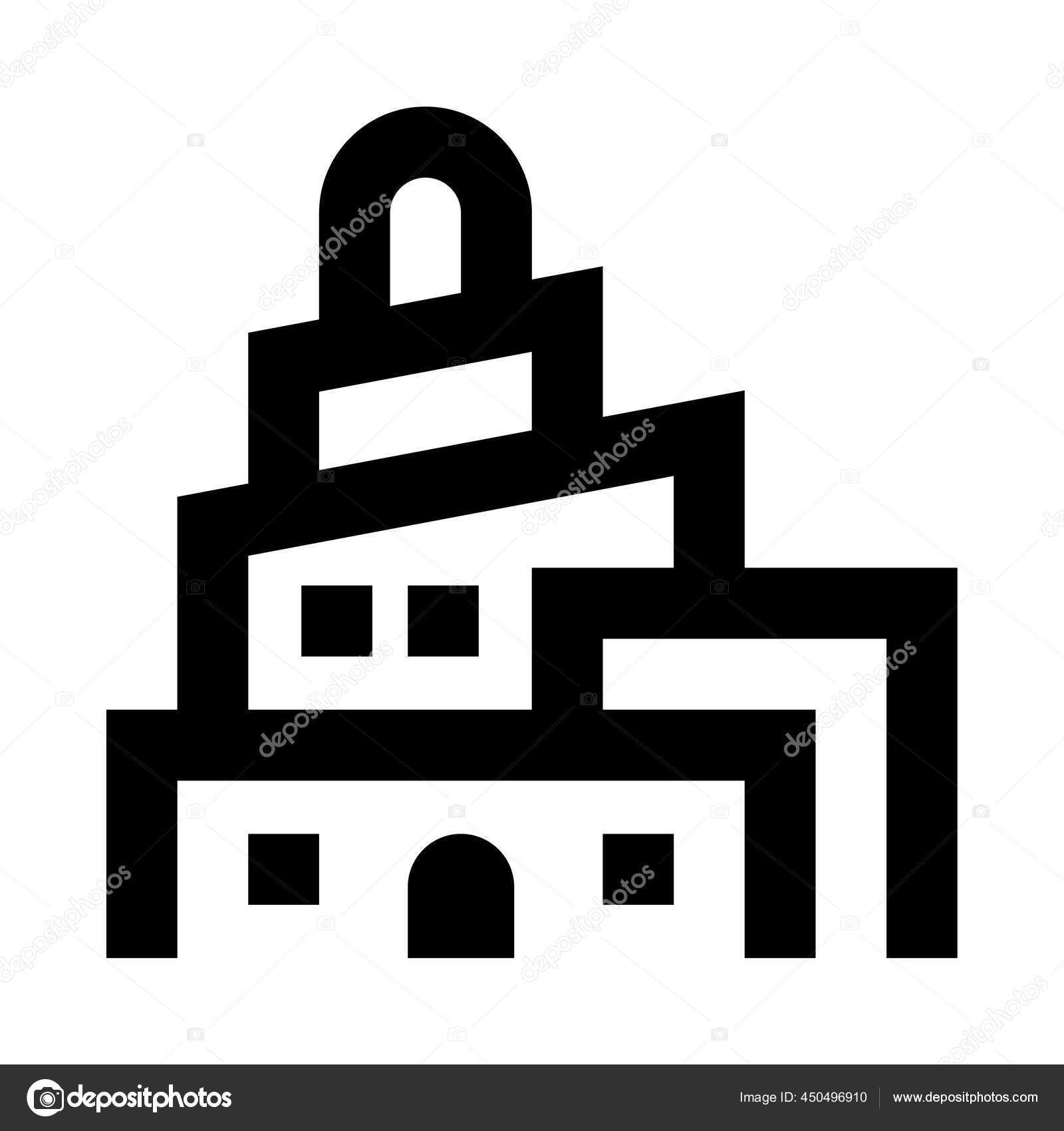Babel Tower Icon Vector Illustration White Background Stock Vector by ...