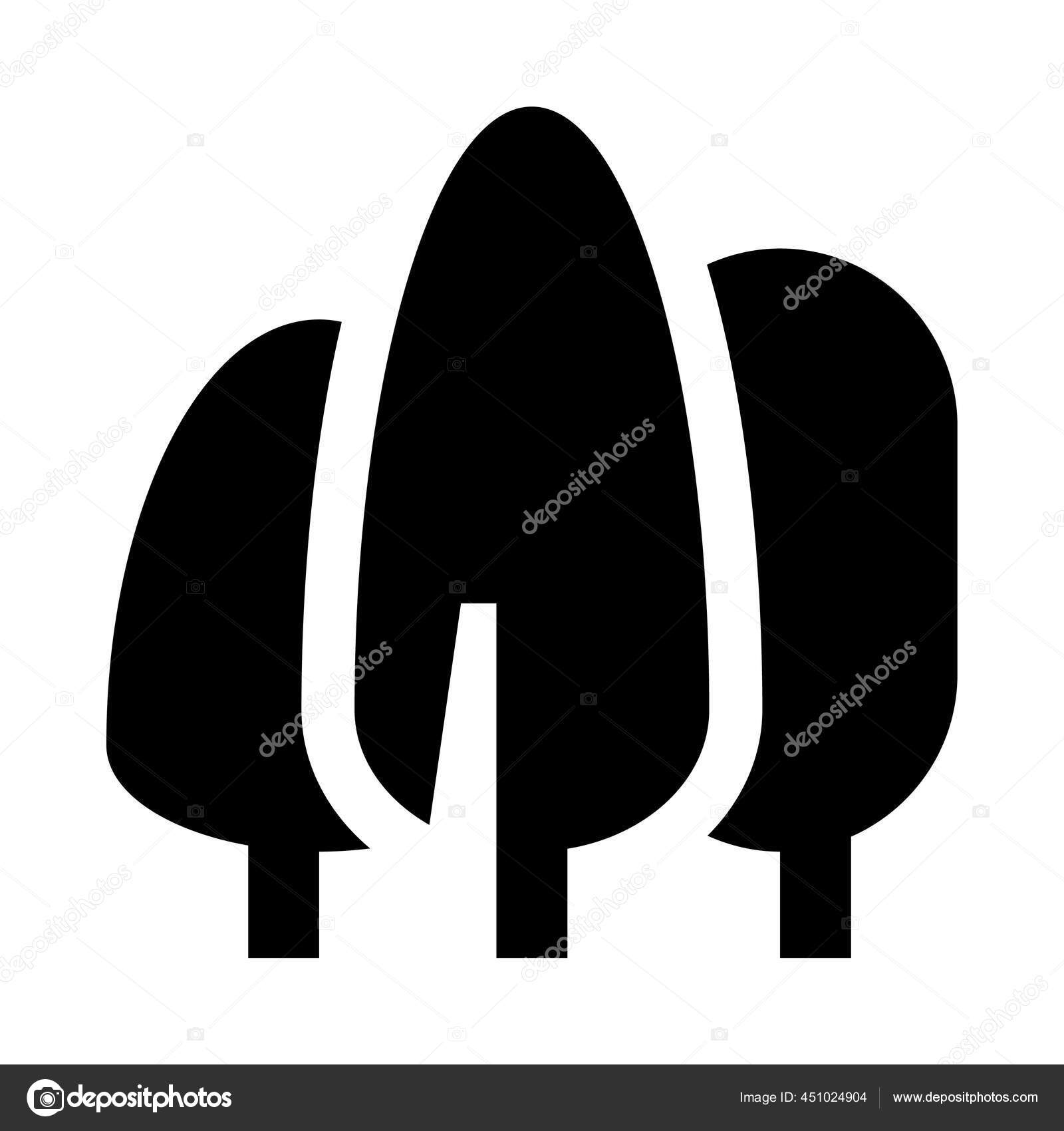Deciduous Trees Icon Vector Illustration Isolated White Background ...