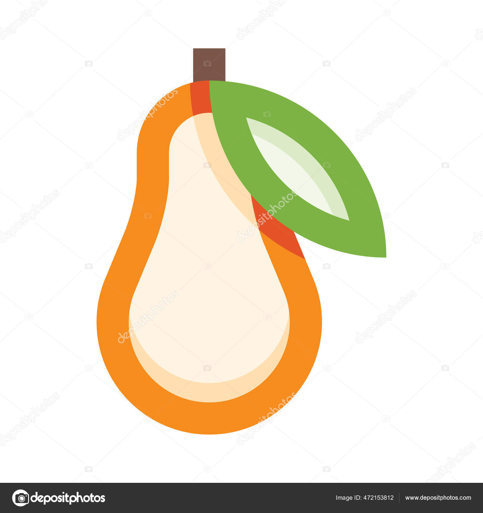 Pear Icon Vector Illustration Isolated White Background Stock Vector by ...