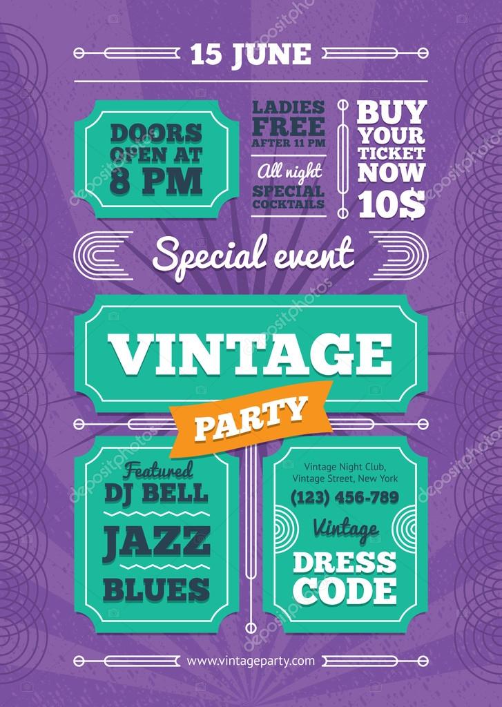 Vintage blue poster Stock Vector Image by ©everydaytemplate #72605505