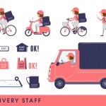 Delivery Man Postman Courier Post Stick Figure Pictogram Icon Stock ...