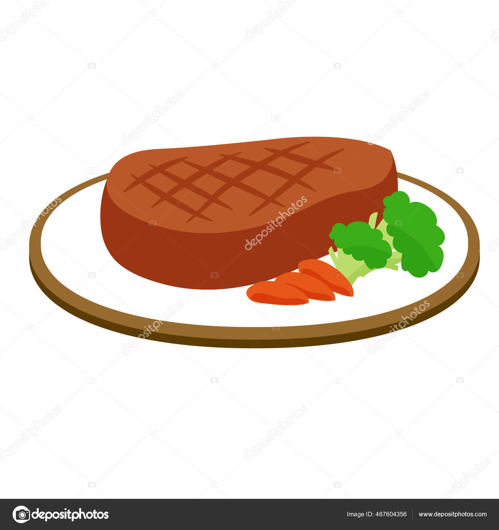 Steak Vector Illustration Easy Edit Stock Vector by ©seijiroooooooooo ...