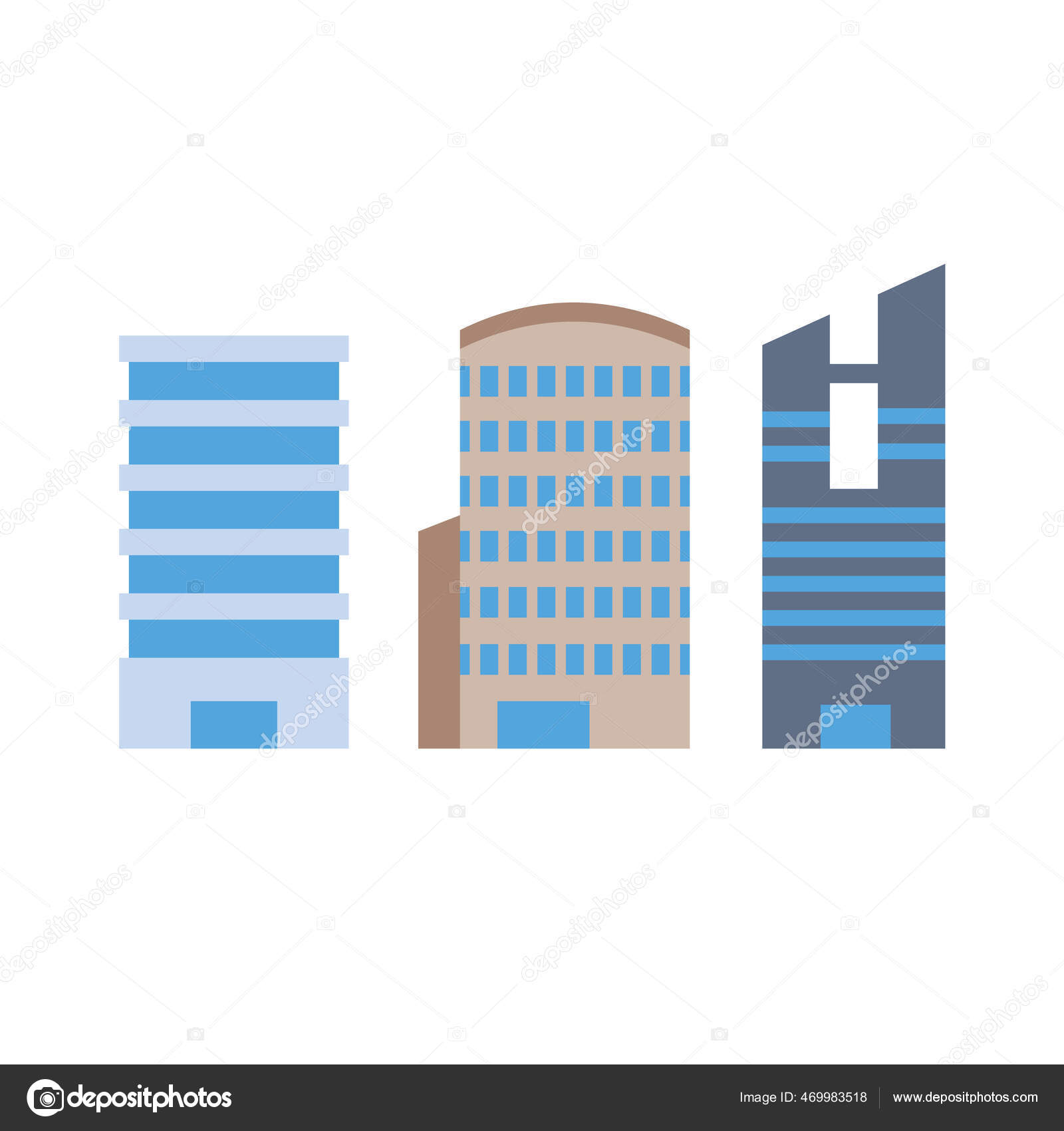 Deformed Buildings Vector Illustration Easy Edit Stock Vector by ...