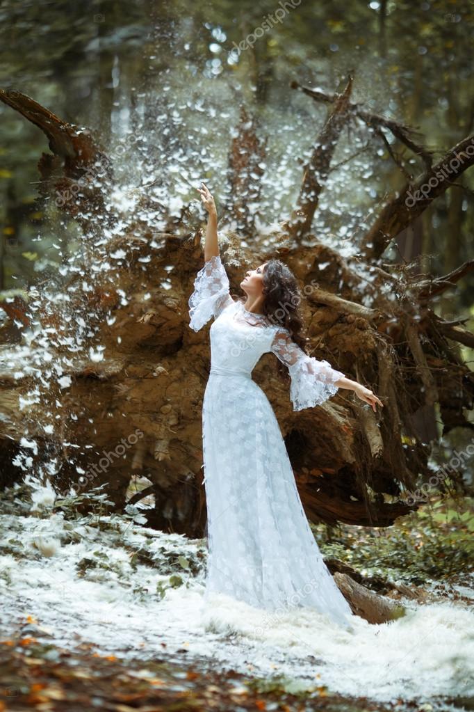 Girl dancing in the mysterious forest — Stock Photo © Ksenia_Pelevina ...