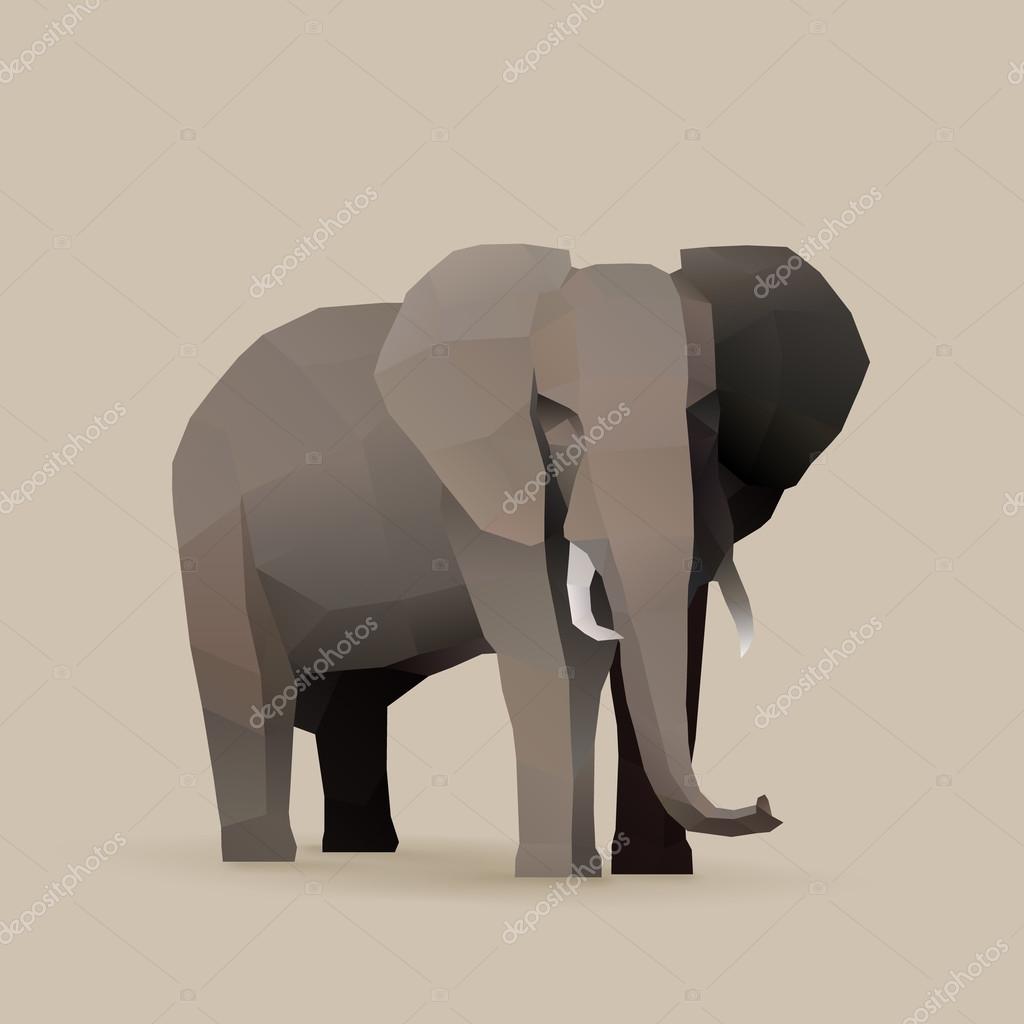 African elephant, polygon illustration Stock Vector by ©blauananas ...