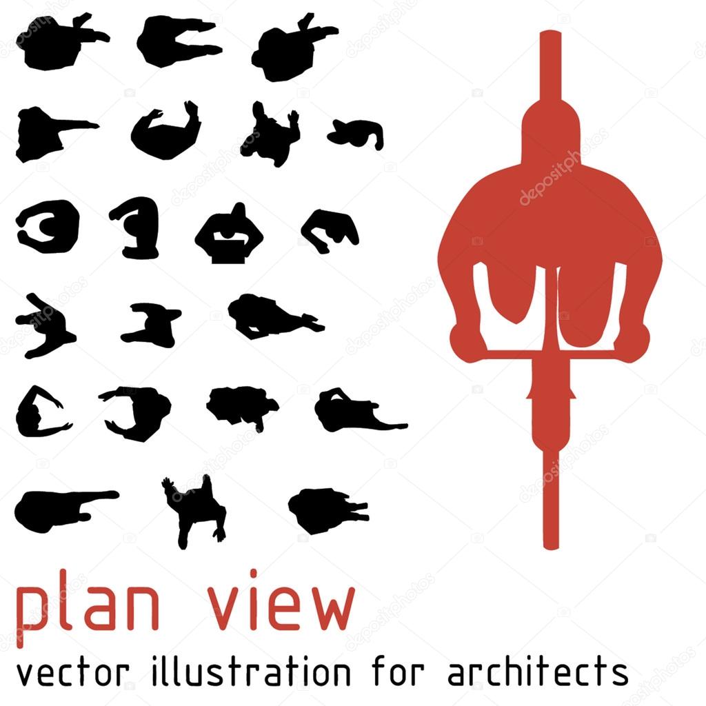 Architectural silhouettes | Plan view silhouettes for architectural ...