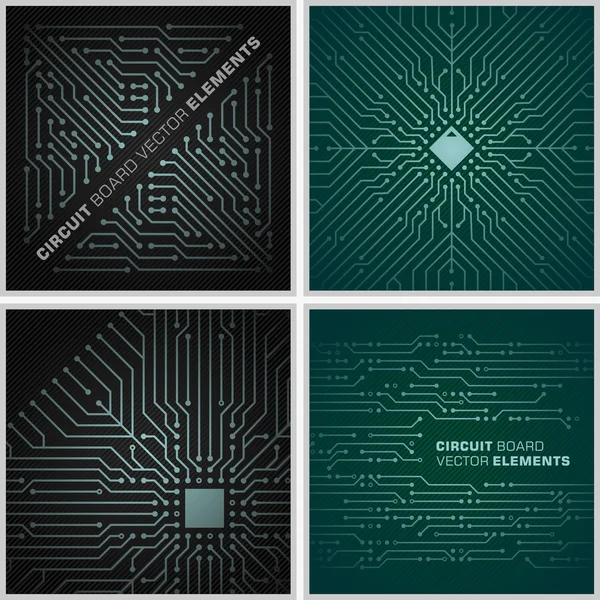 Circuit board textures / Microchip vector pattern decorations two black ...