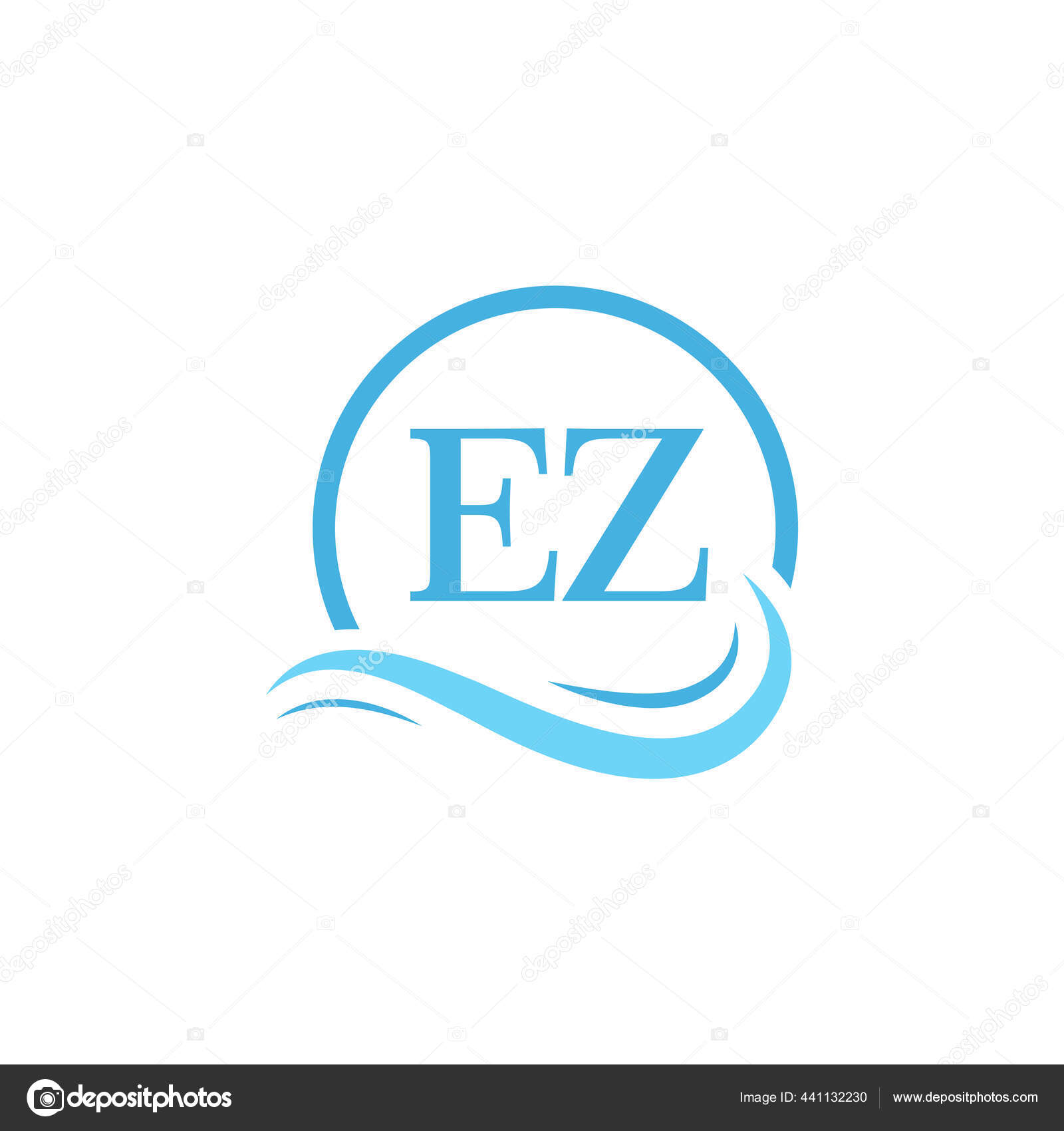 Lettering Logo Design Water Wave Modern Letter Logo Design Circular Stock Vector by ©emcrea ...