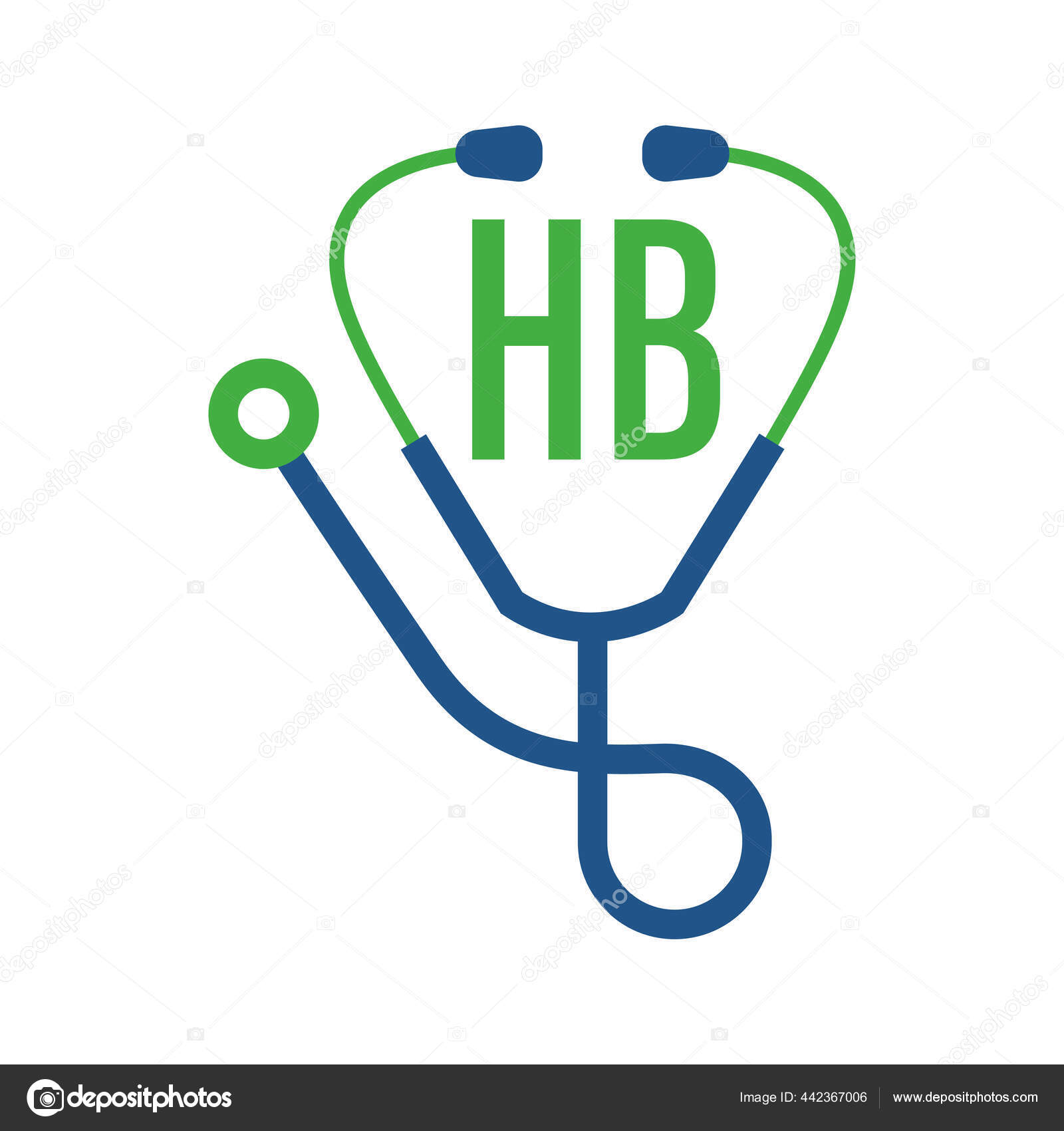 Carta Logotipo Diseño Con Ícono Estetoscopio Concepto Moderno Del ...