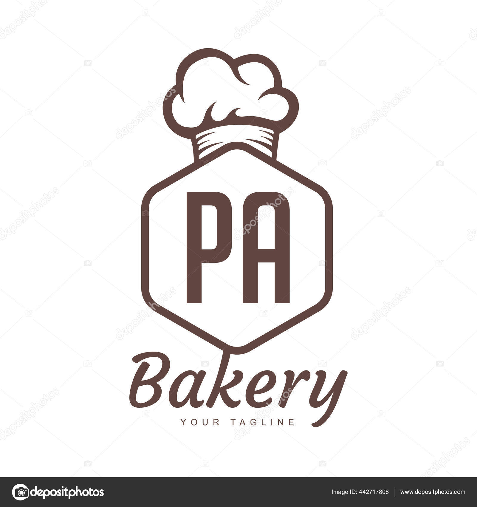 Diseño Del Logotipo Letra Con Icono Del Chef Concepto Del Vector de ...