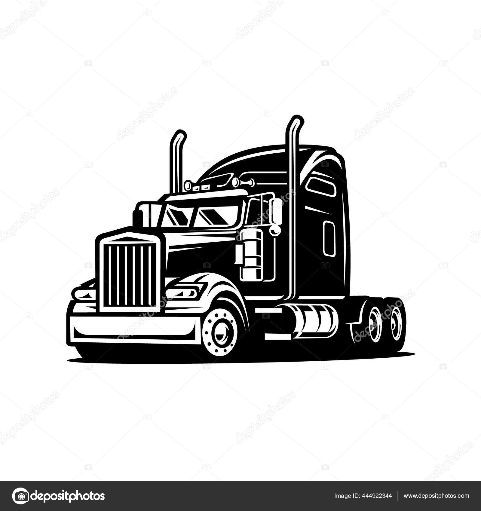 American Semi Truck Vector Images Illustration Stock Vector by ...