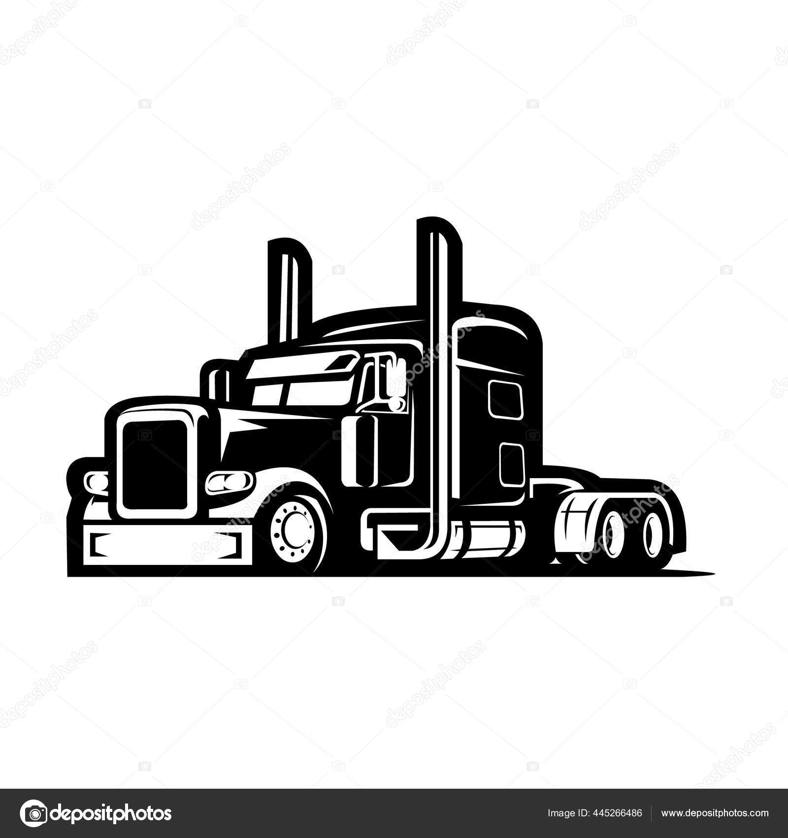 Semi Truck Wheeler Side View Vector Image Isolated Stock Vector Image ...
