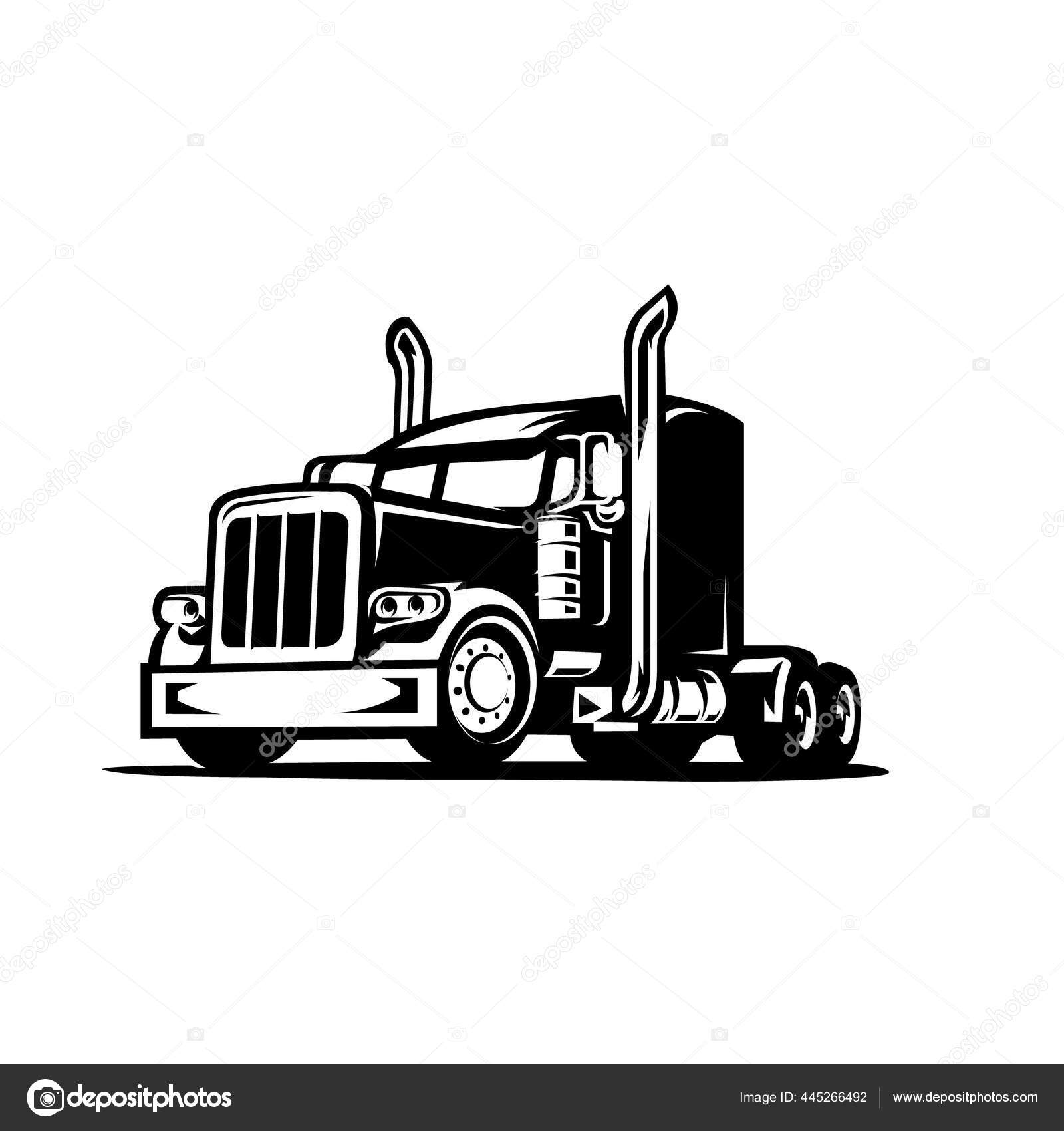Trucker Semi Truck Wheeler Vector Image Isolated Stock Vector by ...