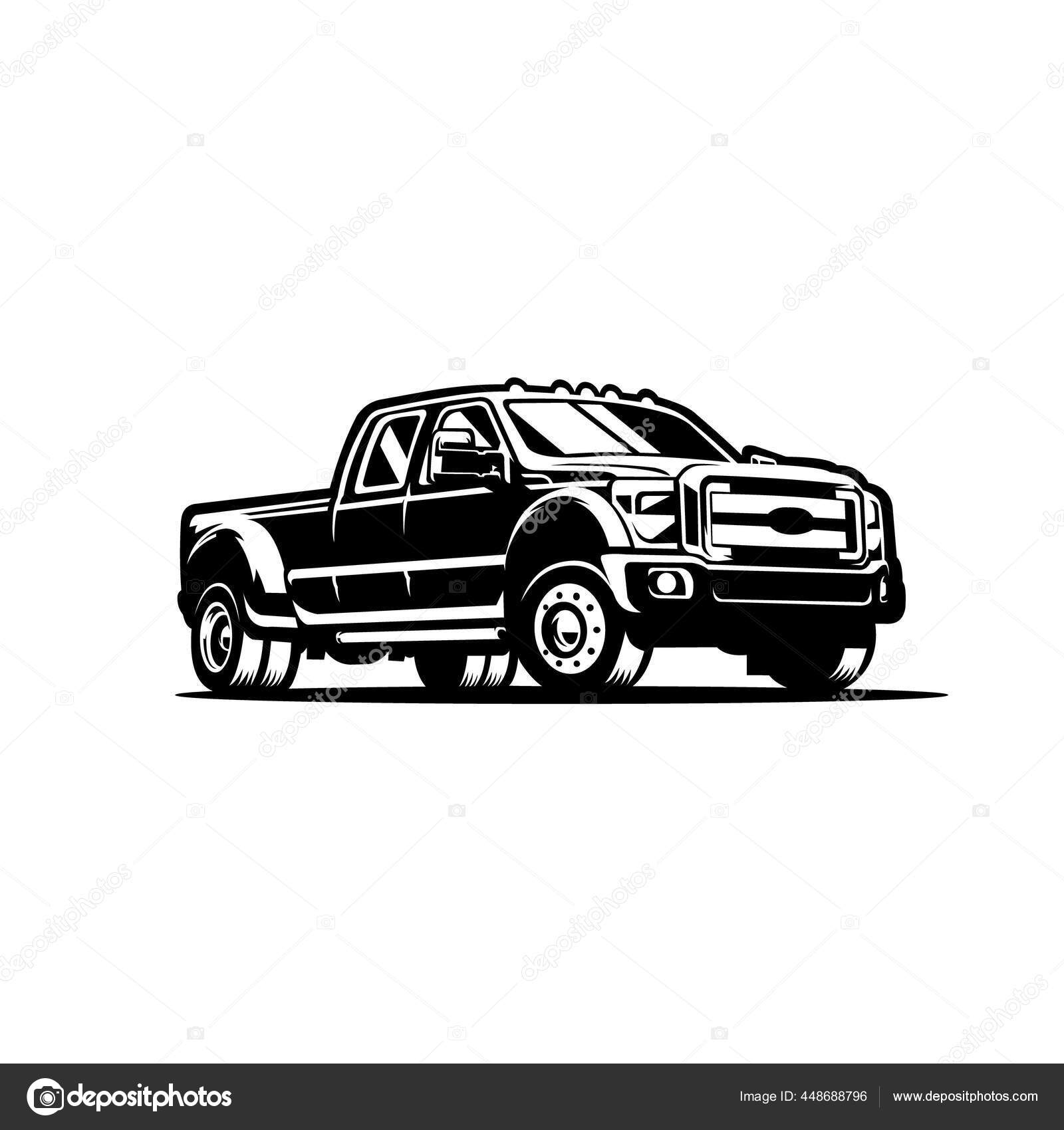 Dually Truck Diesel Side View Vector Isolated Stock Vector Image by ...