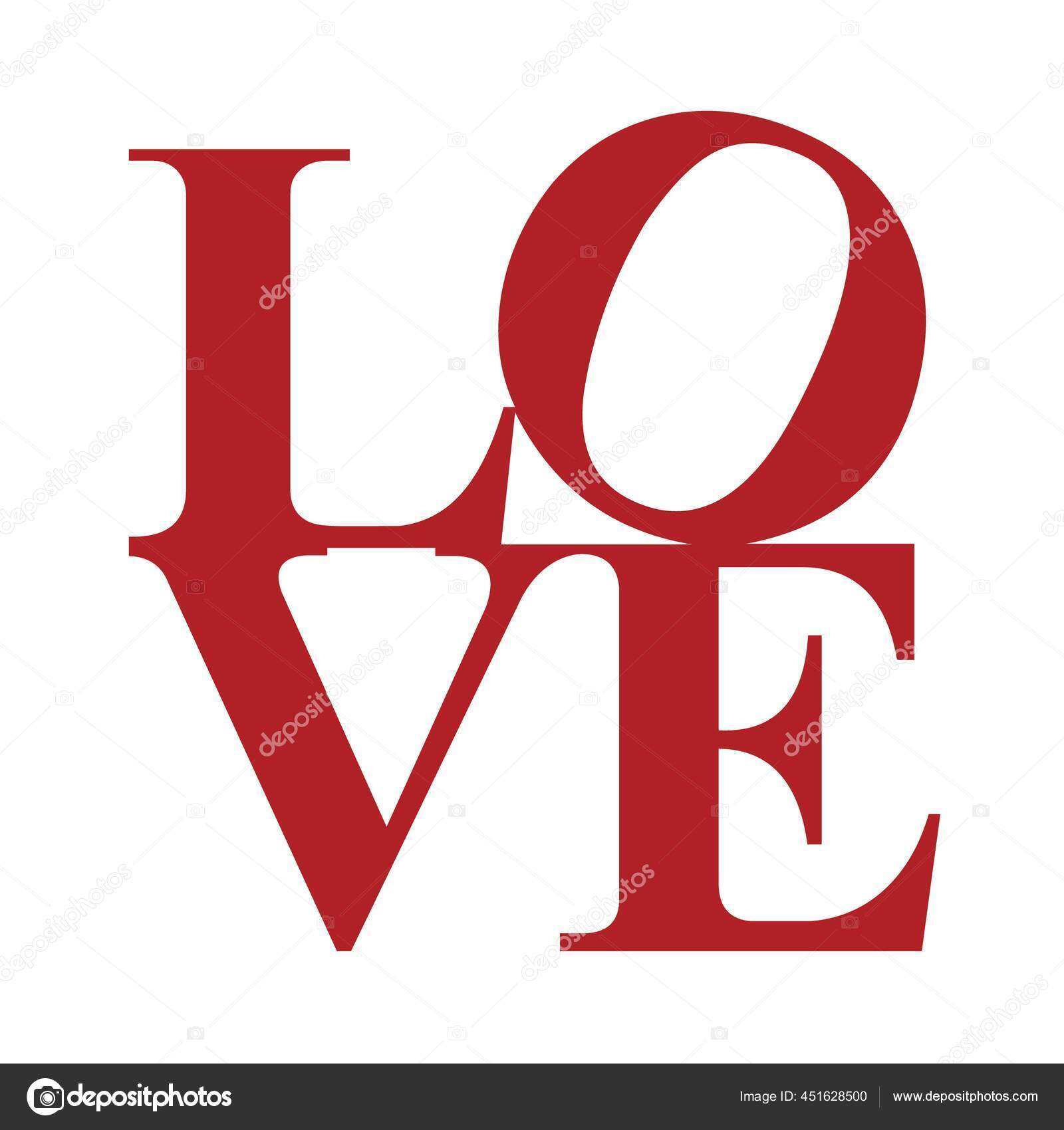 Love Red Color Isolated White Background Vector Illustration Stock ...