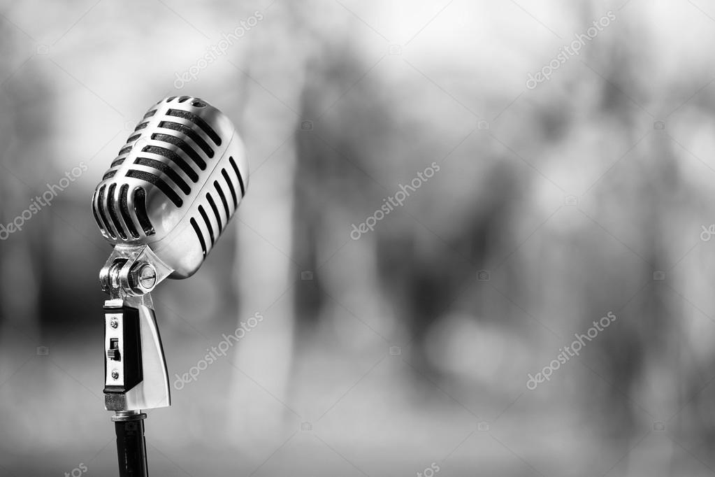 Close-up with retro style microphone Stock Photo by ©contact ...
