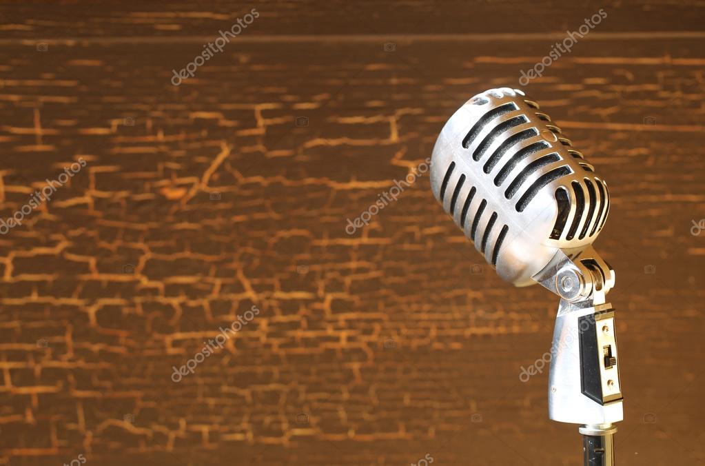 Close-up with retro style microphone — Stock Photo © contact ...
