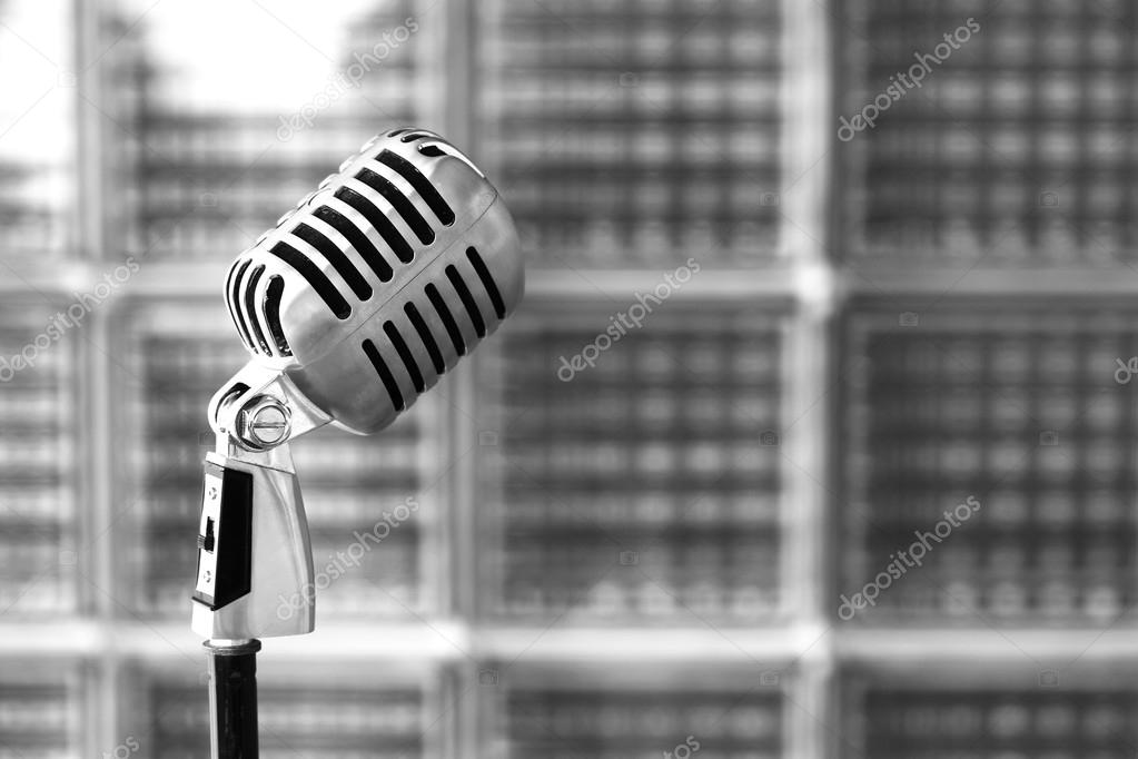 Close-up with retro style microphone — Stock Photo © contact ...