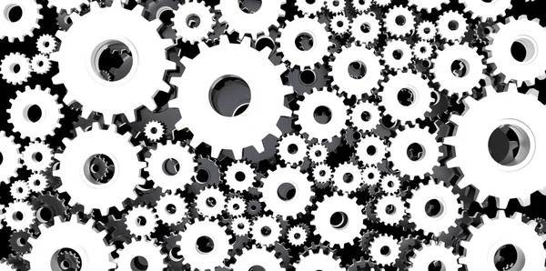 silver and black mechanical 3D manufacturing, metal gears cog cogs ...