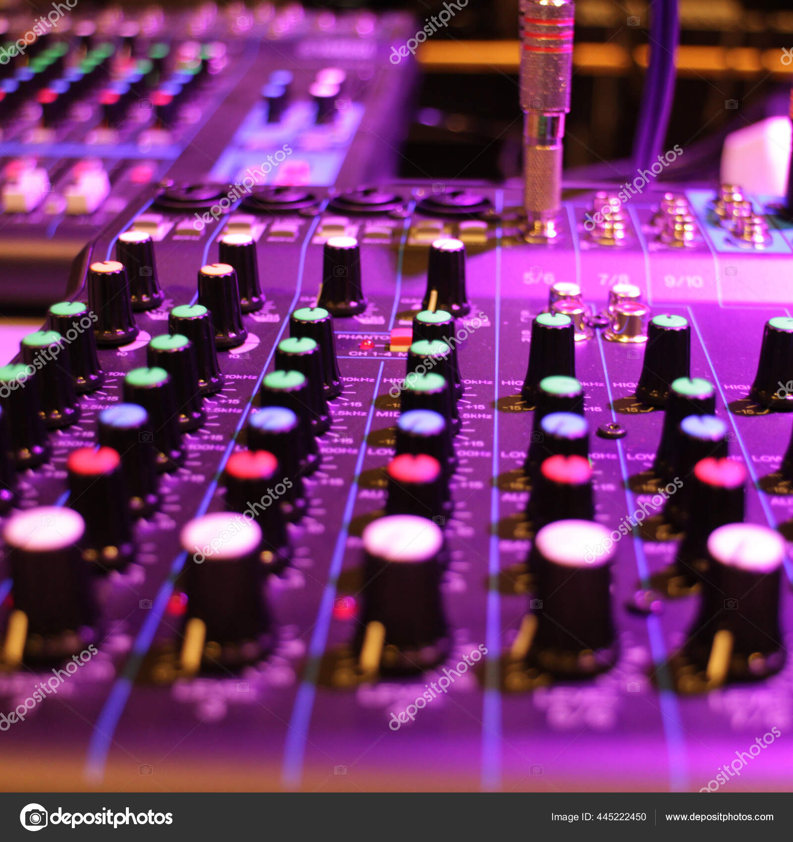 Mixing Console Recording Studio Buttons Knobs Faders Professional Music ...