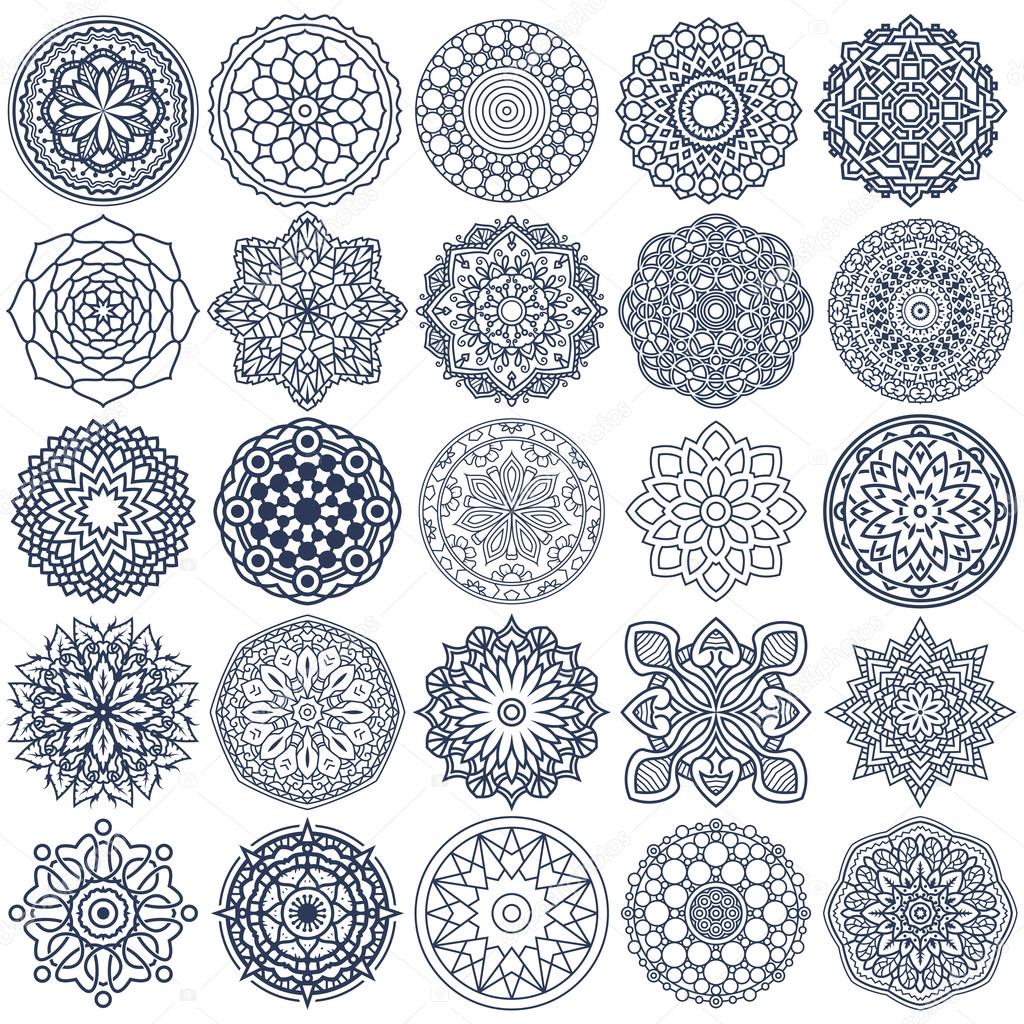 Mandala Vector Ornaments Set 1 Stock Vector Image by ©pixaroma #105837044