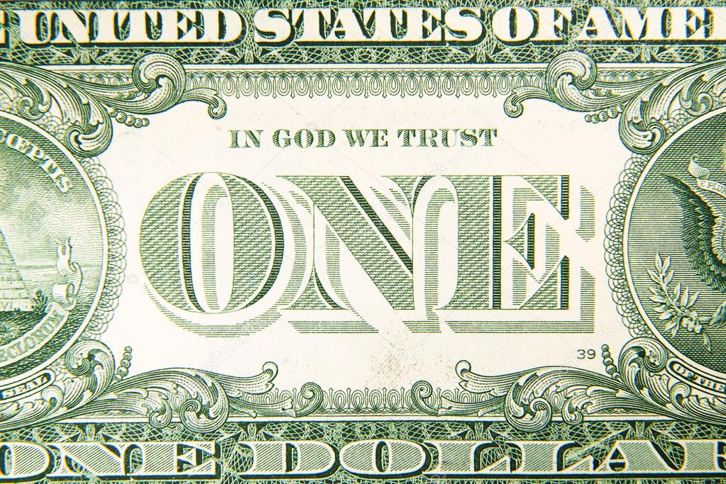 Un fragmento de la parte de atrás de nosotros billetes de dólar — Foto ...