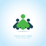 Human hugging chain social community partnership silhouette vector logo ...