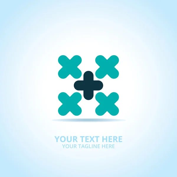 Isolated abstract blue, green color cross logo set. Medical logotype ...