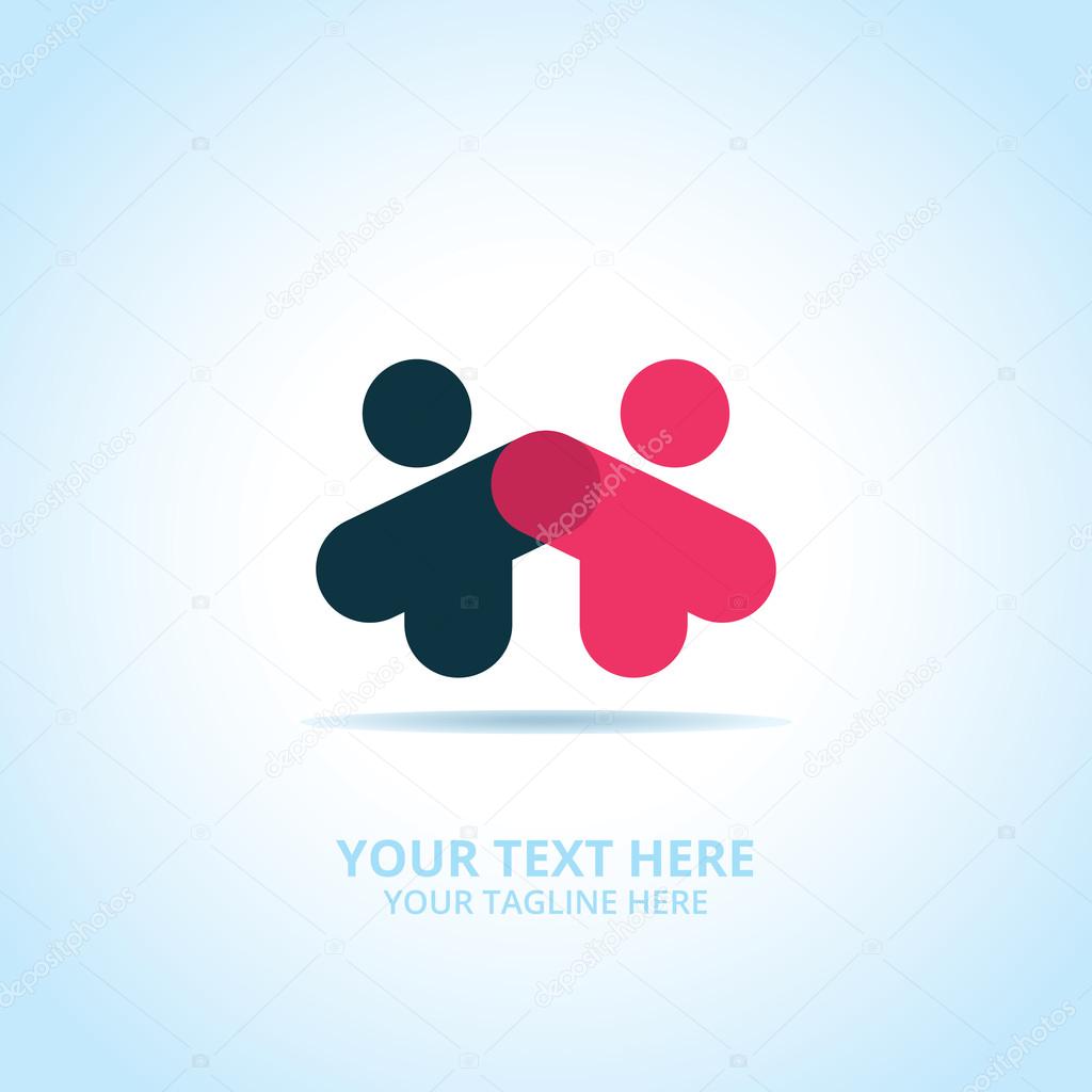 Abstract Partnership logo, design concept, emblem, icon, flat logotype ...