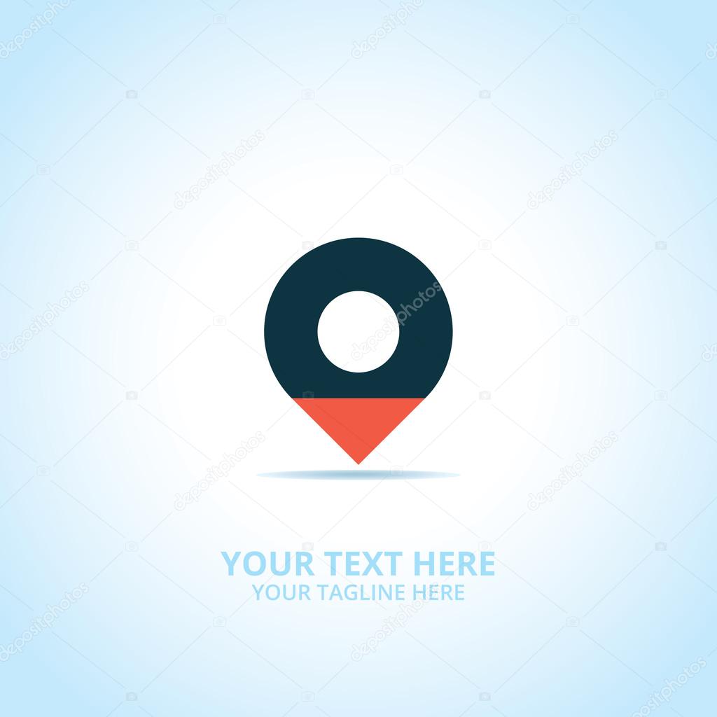 Abstract Pin logo, design concept, emblem, icon, flat logotype element ...