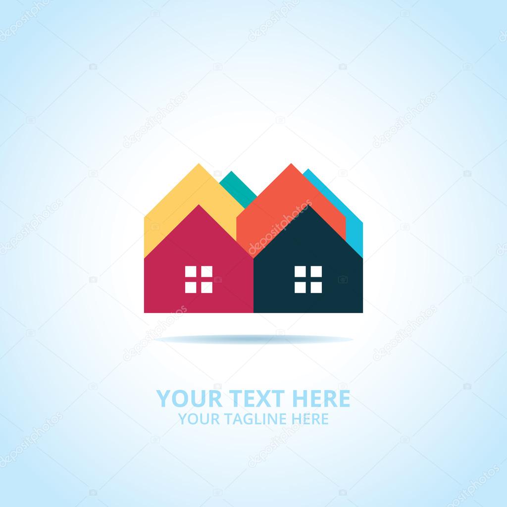 Abstract House logo, design concept, emblem, icon, flat logotype ...