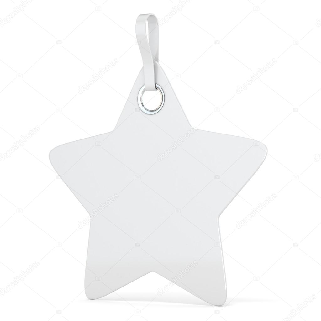 White plastic star label. Vertical. 3D — Stock Photo © djmilic #104984166
