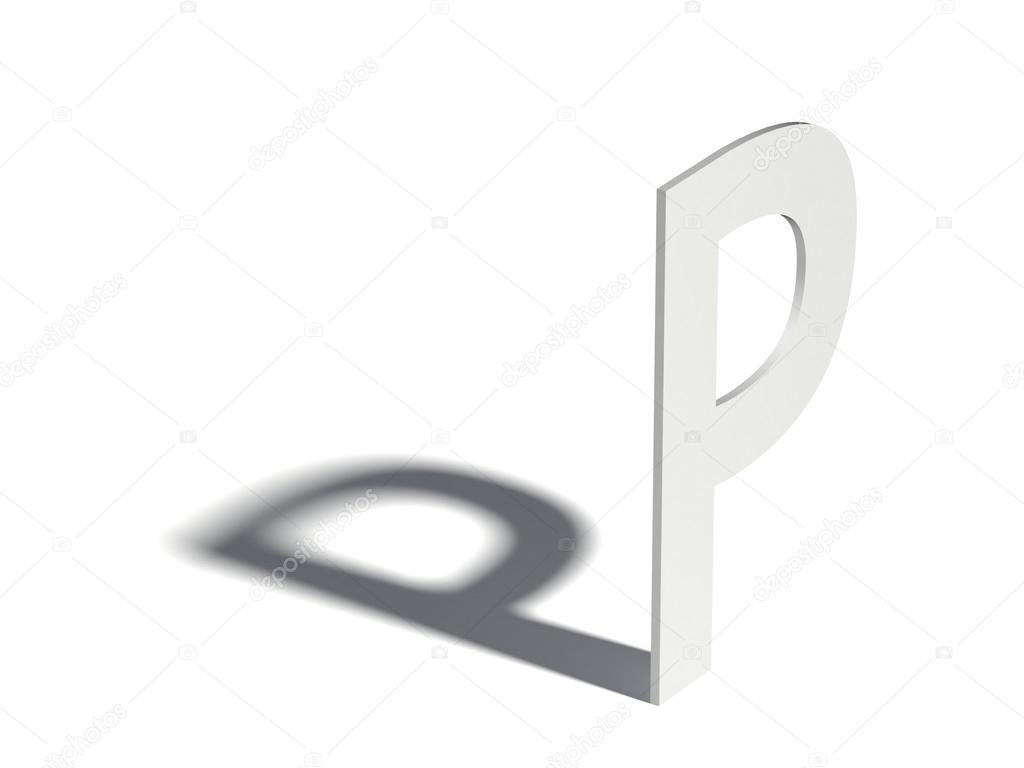 Drop shadow font. Letter P. 3D ⬇ Stock Photo, Image by © djmilic #117777814