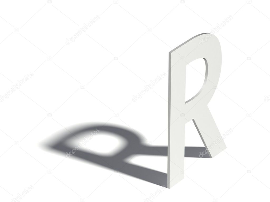 Drop shadow font. Letter R. 3D Stock Photo by ©djmilic 117777846