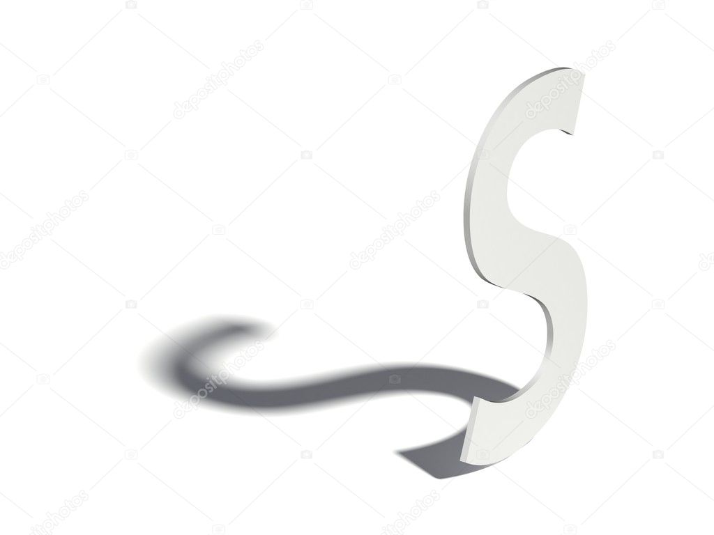 Drop shadow font. Letter S. 3D — Stock Photo © djmilic #117777878