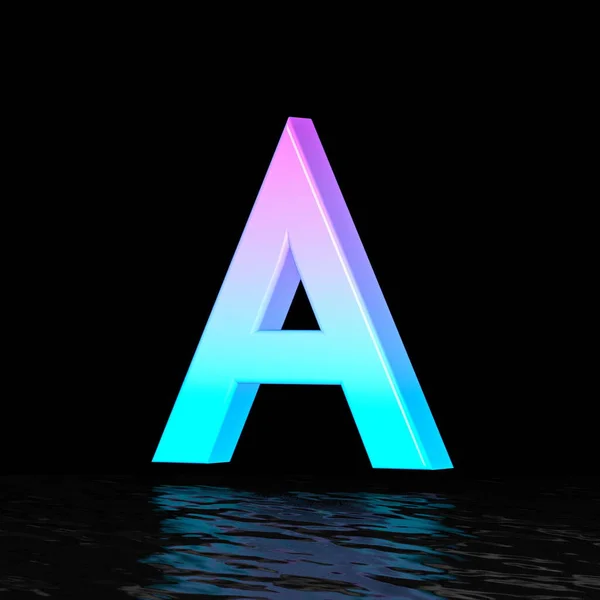 Cyan Magenta Font Letter Render Illustration Isolated Black Background ...