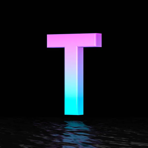 Cyan Magenta Font Letter Render Illustration Isolated Black Background ...