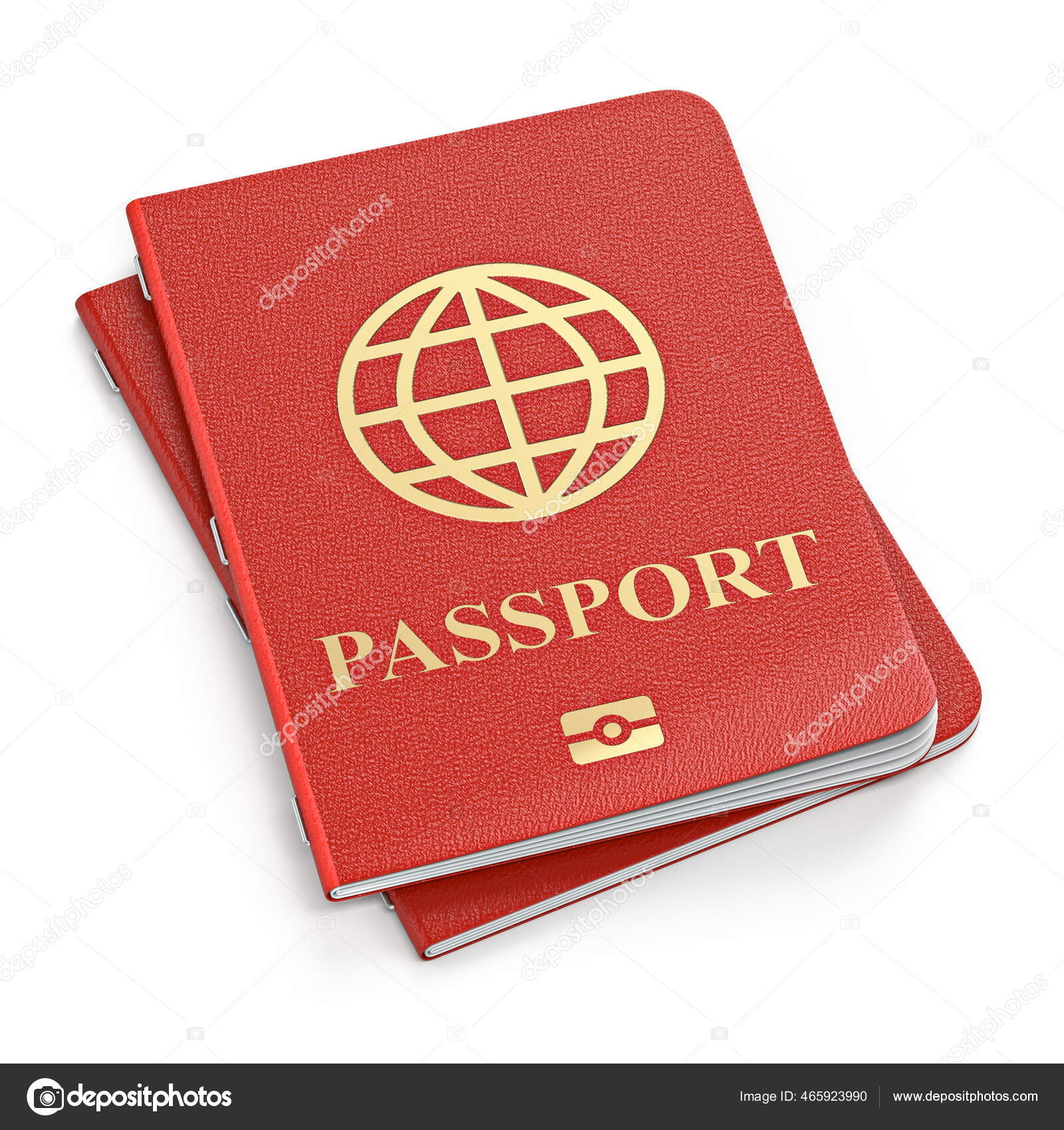 Two Red Passports Render Illustration Isolated White Background — Stock ...