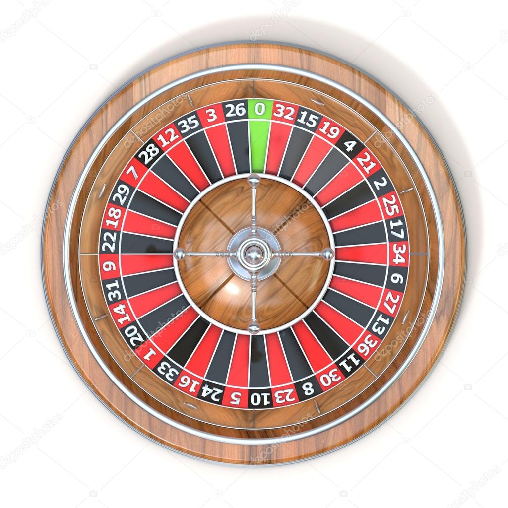 Roulette wheel. Top view. 3D render illustration isolated on white ...