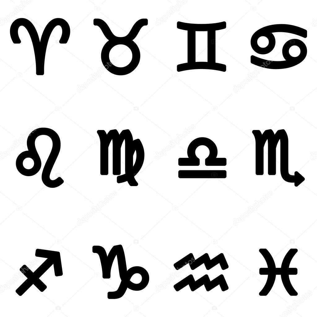 Set of vector zodiac signs — Stock Vector © Malustudio #68346347