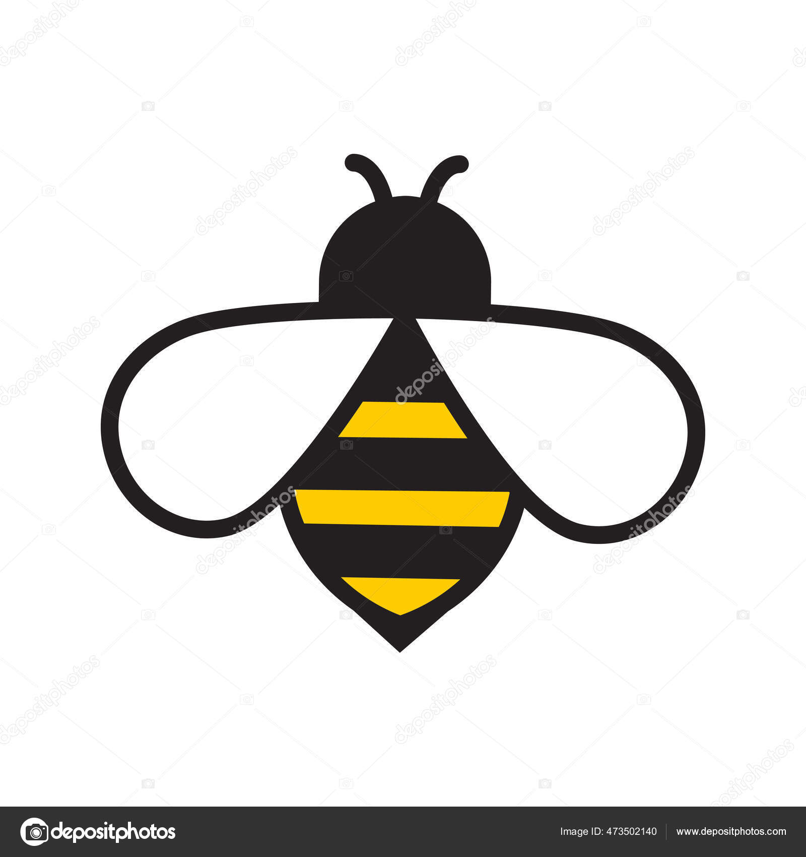 Vector Image Bee Isolated White Background Stock Illustration by ...