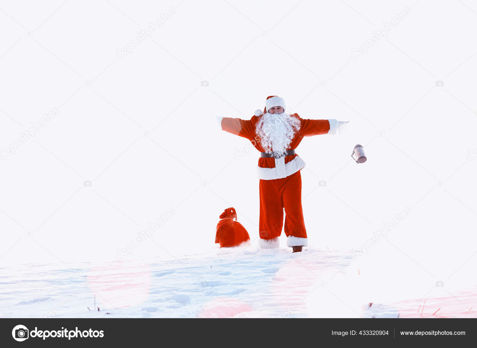 Santa Winter Field Santa Magical Fog Walking Field Santa Christmas ...