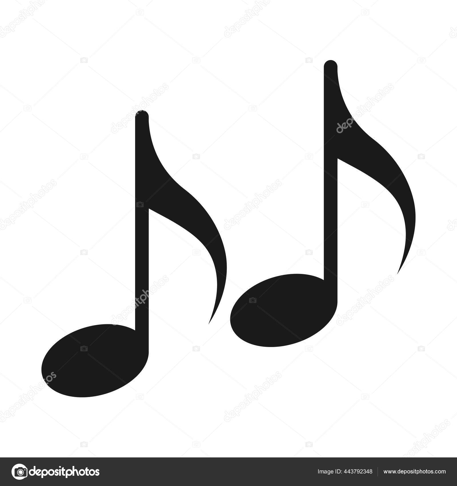 Music Note Silhouette White